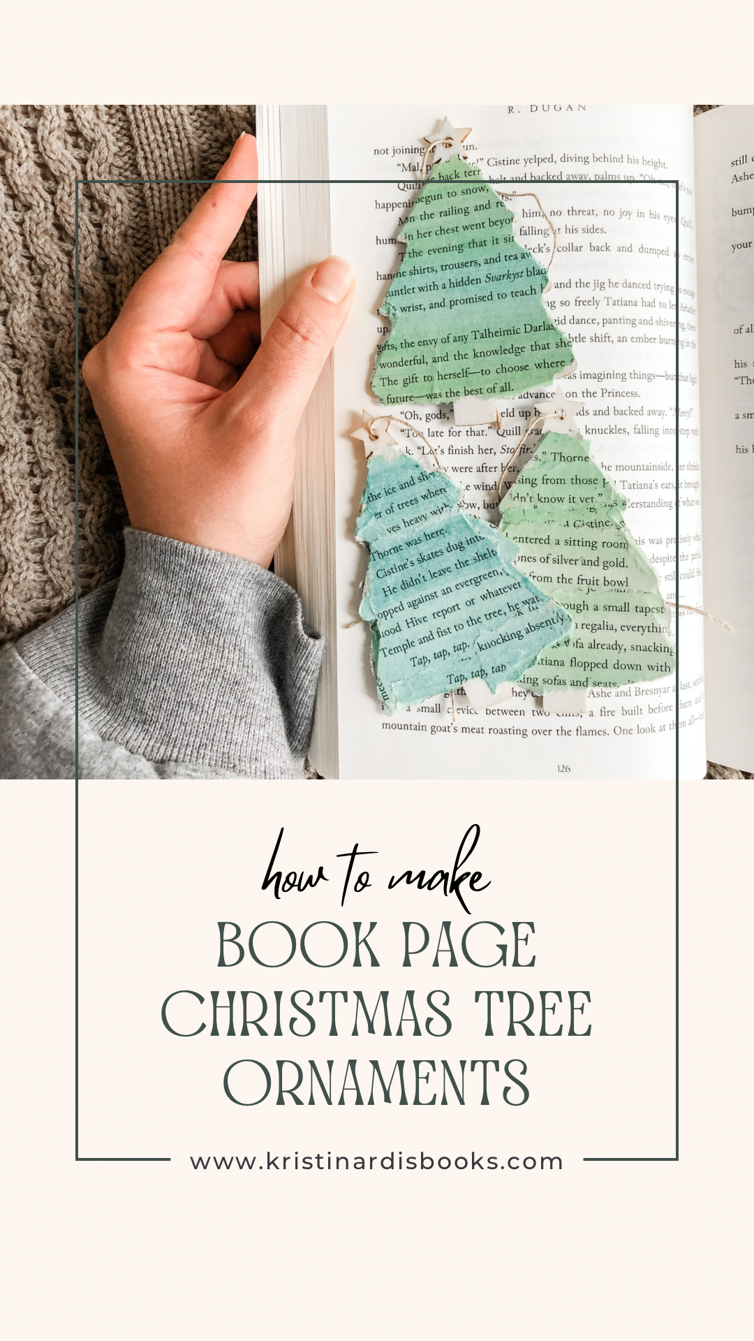 DIY Book page Christmas Tree Ornaments – Kristin Ardis